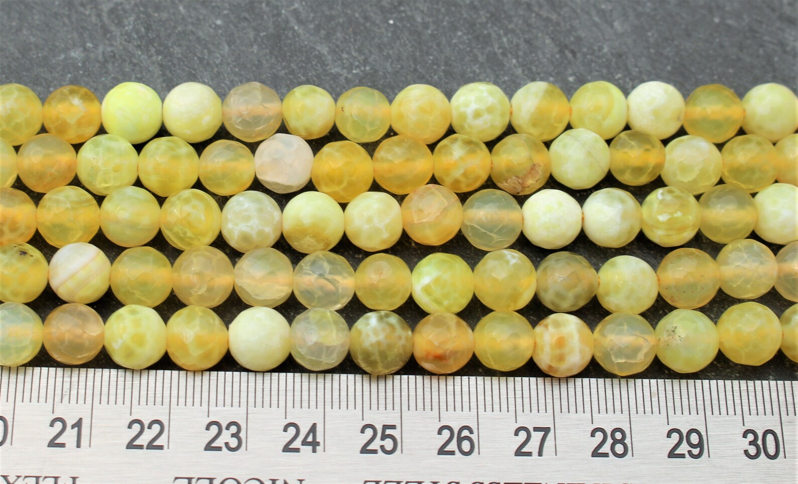 Yellow Fire Agate Beads 8mm Faceted Grade A Yellow Beads - Etsy