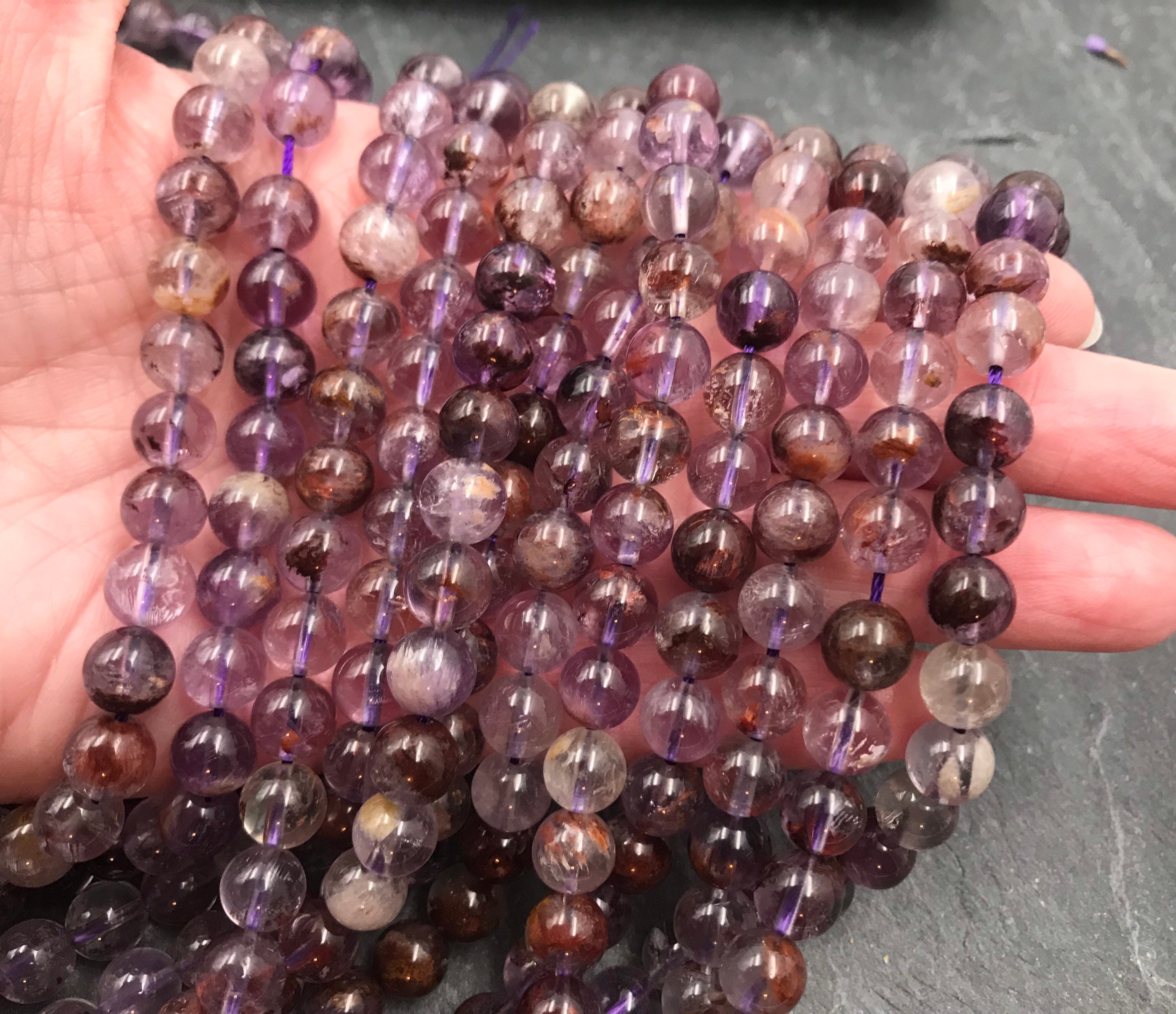 8mm Super Seven Quartz Beads: Round, Full or Half Strand - Etsy