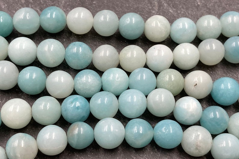 Amazonite Beads 8-9mm Aqua Amazonite Full or Half Strand - Etsy
