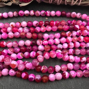 8mm Pink Fire Agate Beads Full or Half Strand Round Hot - Etsy
