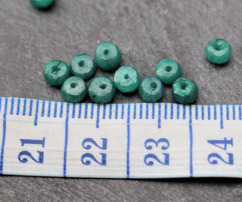 Genuine Emerald Bead 4mm Rondelle Priced per Bead May | Etsy