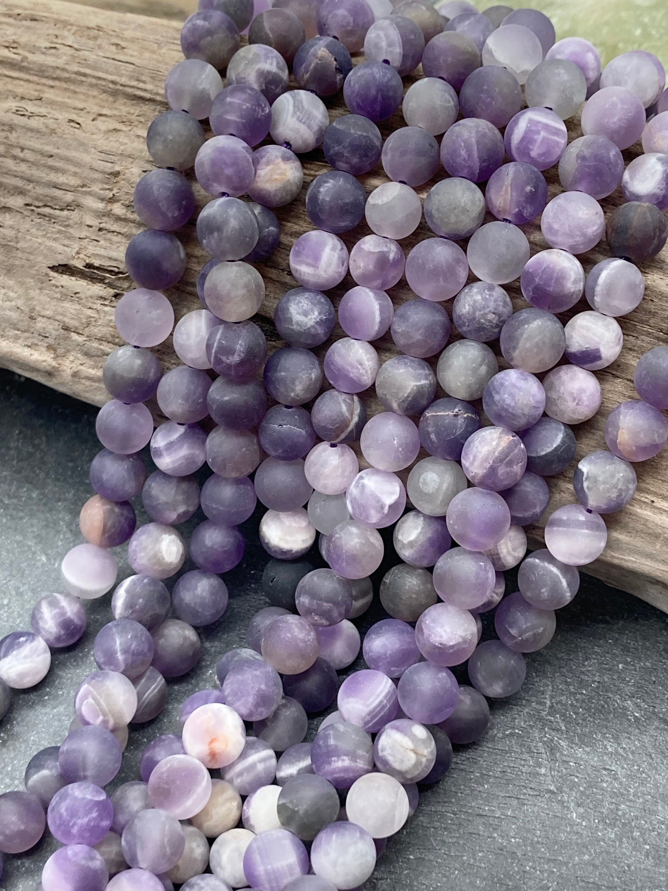 8mm Frosted Amethyst Beads Full Strand or Half Strand - Etsy