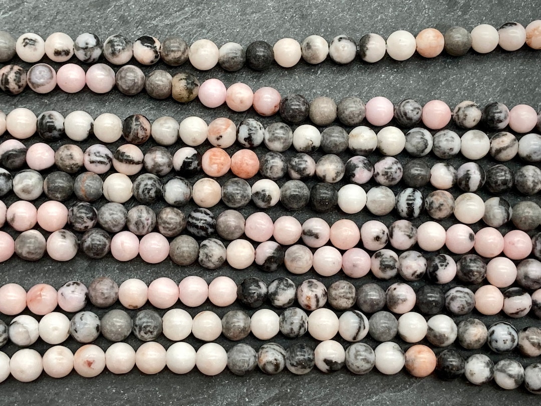 6mm Pink Zebra Jasper, Round, Full Strand or Half Strand, Natural Stone ...