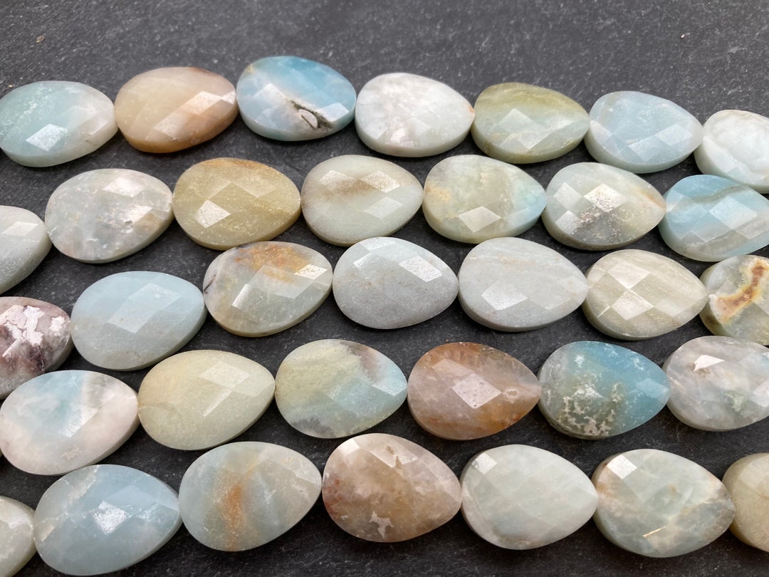 Amazonita Faceted Drop Beads 18mm Teardrop 7.5 Inch Strand - Etsy España