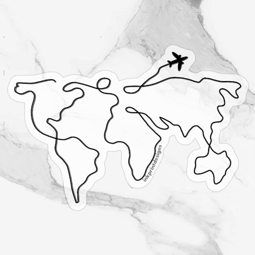 Transparent World Map Sticker Clear World Map Sticker - Etsy