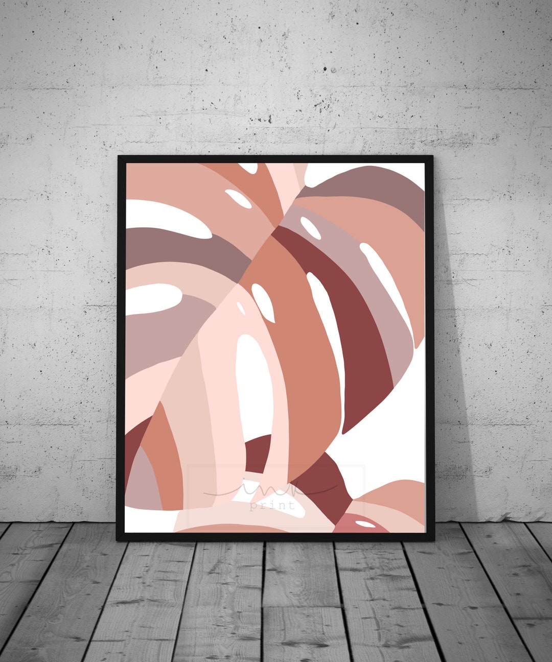 Pink Monstera Plant Print (digital Download) - Etsy