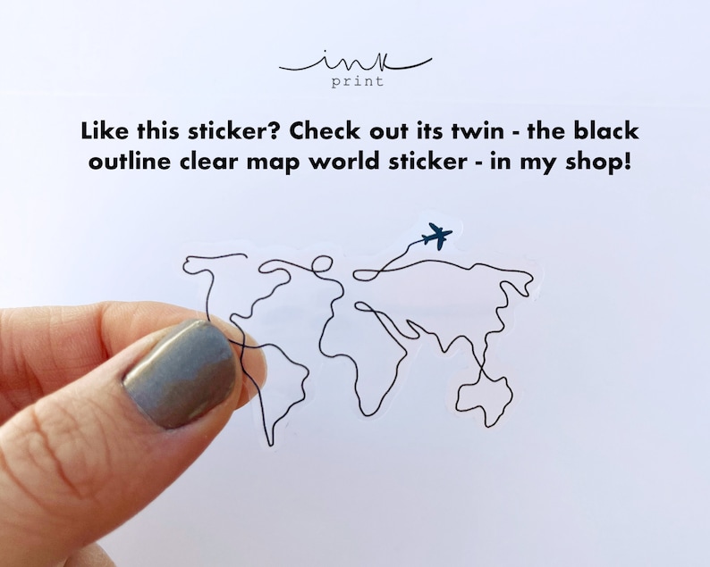 Transparent World Map Sticker White, Clear World Map Sticker, Travel ...