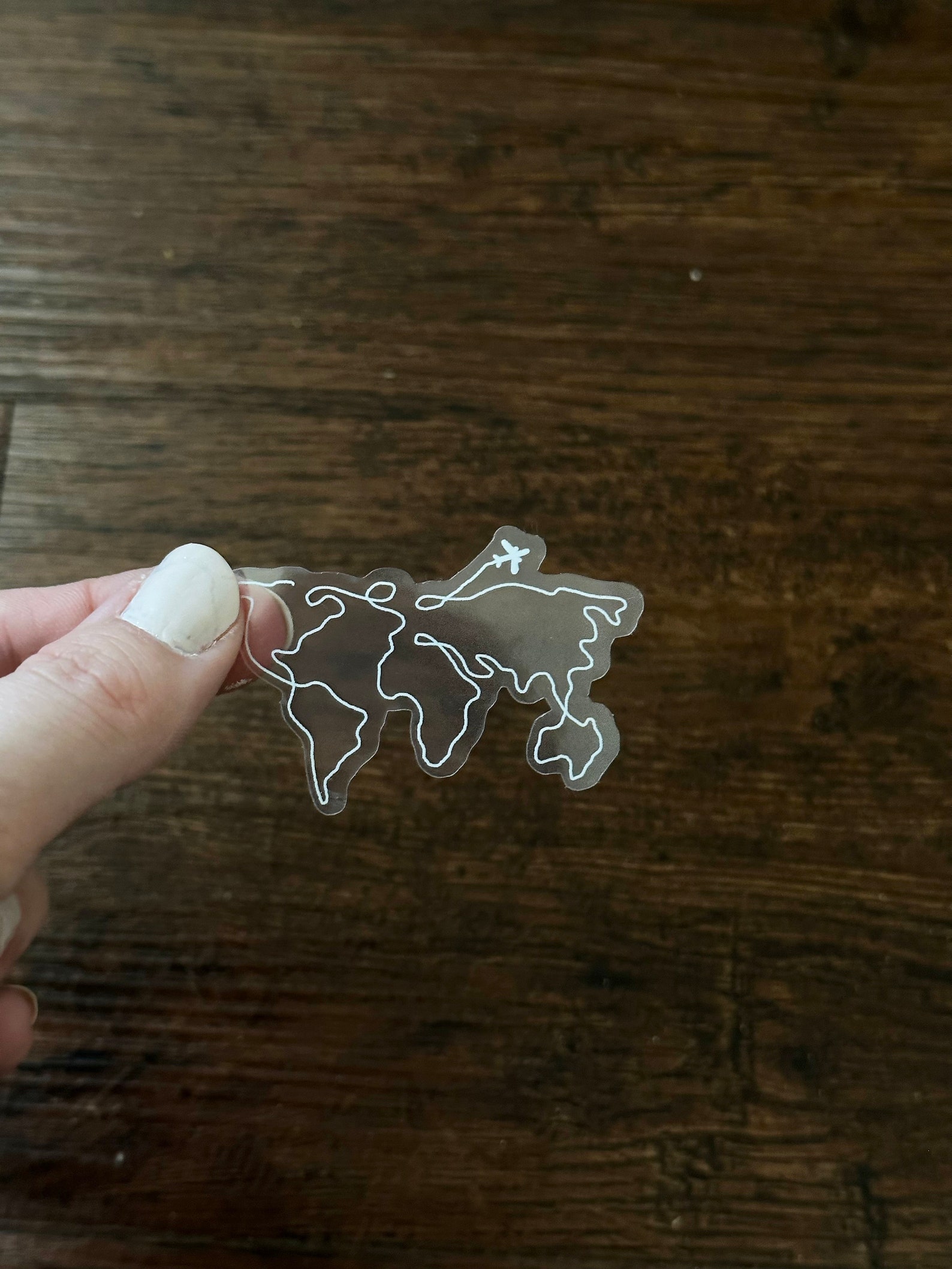 Transparent World Map Sticker White, Clear World Map Sticker, Travel ...