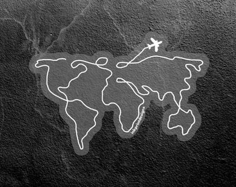 Transparent World Map Sticker, Clear World Map Sticker, Travel, Vector ...