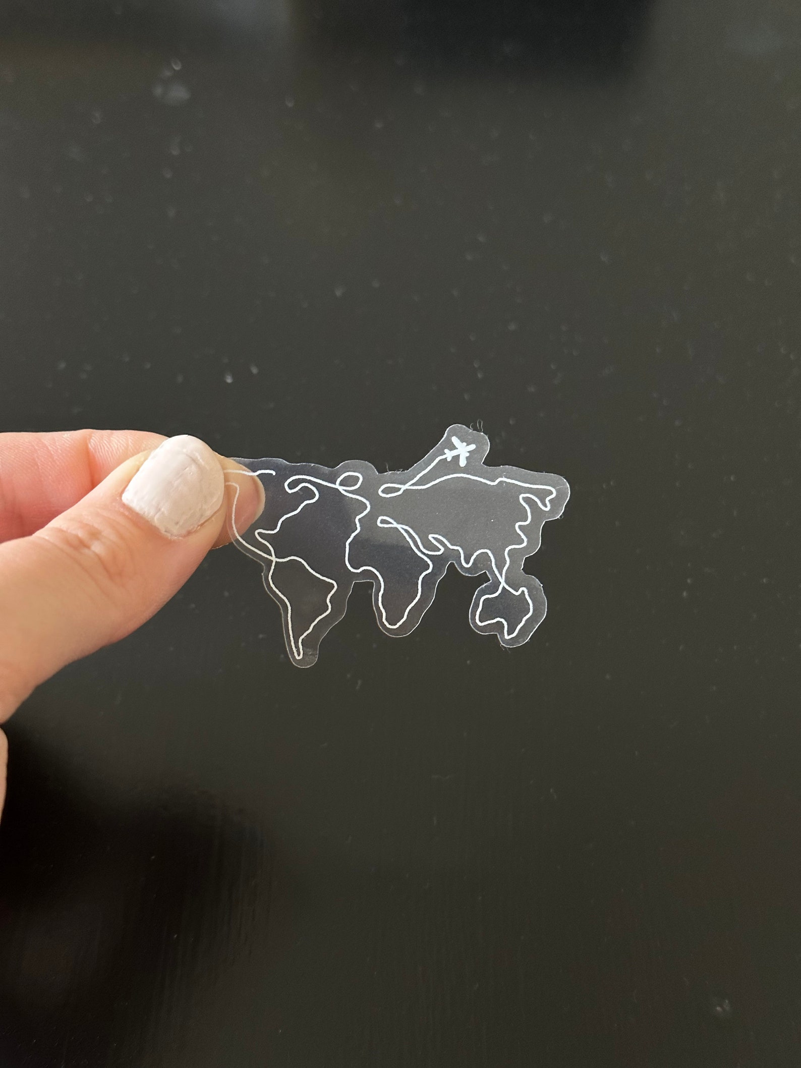 Transparent World Map Sticker White, Clear World Map Sticker, Travel ...