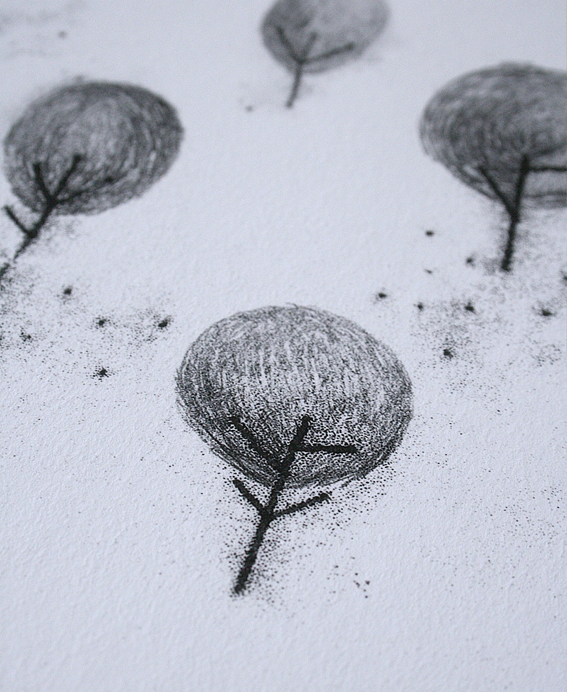 Original Art Print: Trees and the Sun. Spring Illustration - Etsy