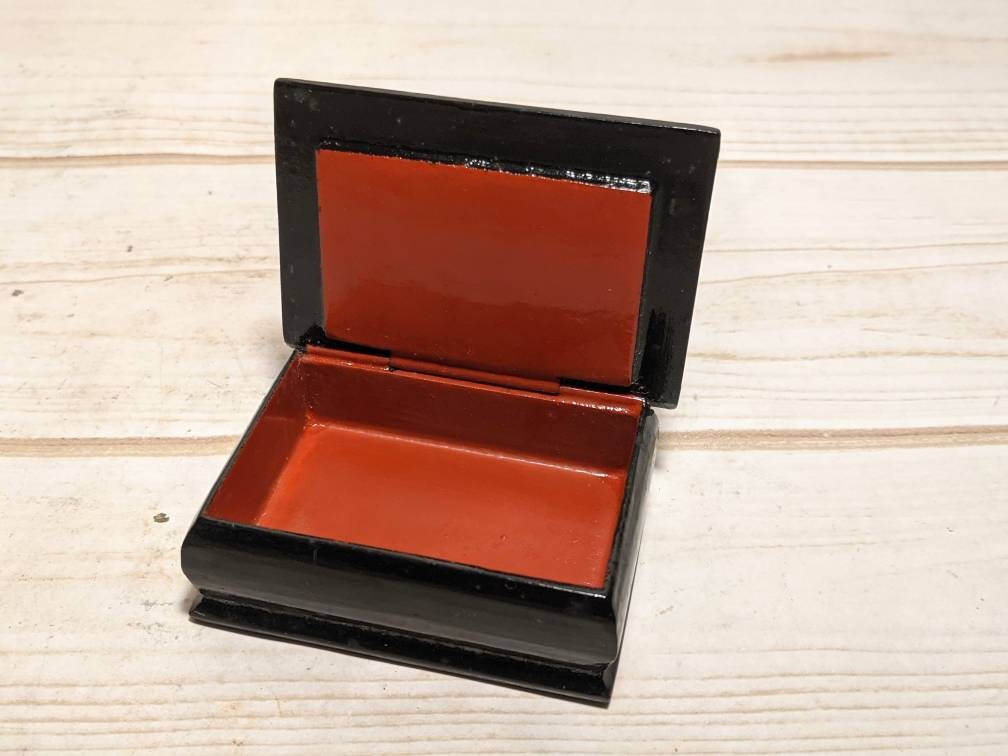 Hand Painted Russian Black Lacquer Box With Lid Moscow Baroque - Etsy