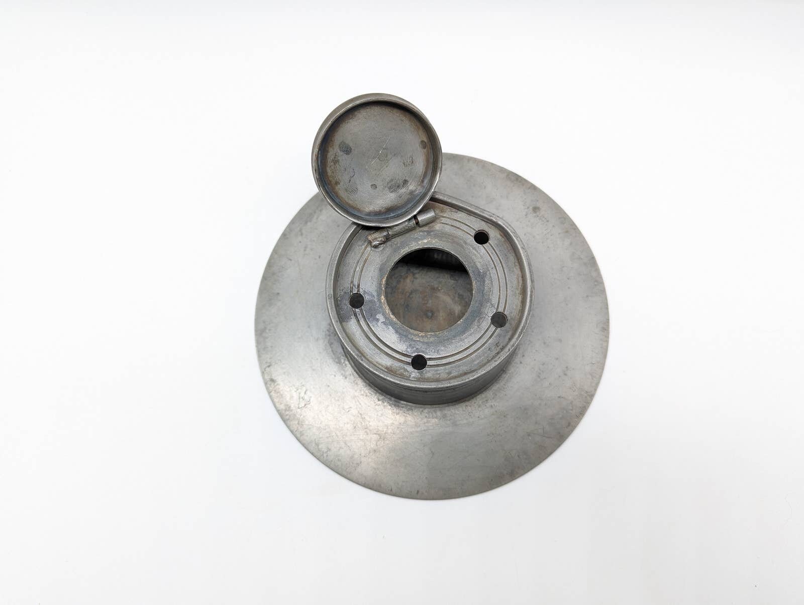 Antique English Pewter Capstan Inkwell With Quill Holes - Etsy