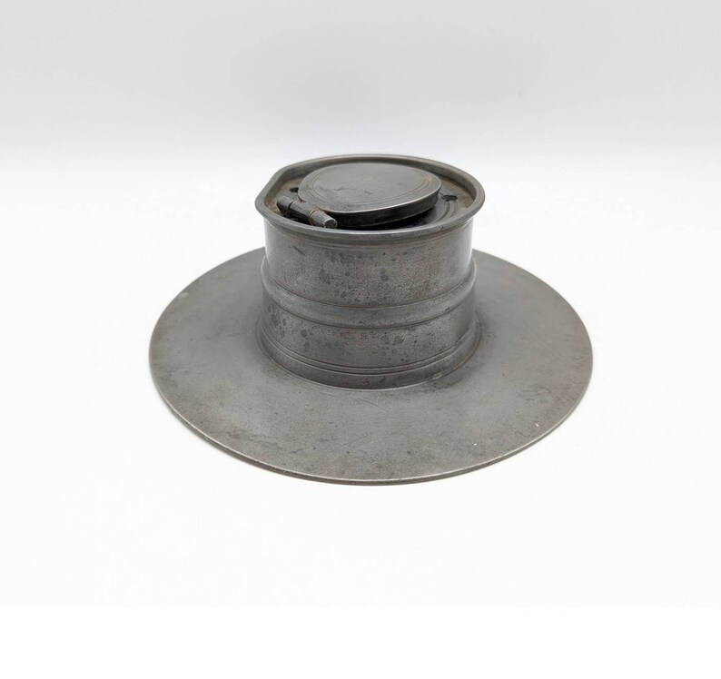 Antique English Pewter Capstan Inkwell With Quill Holes - Etsy