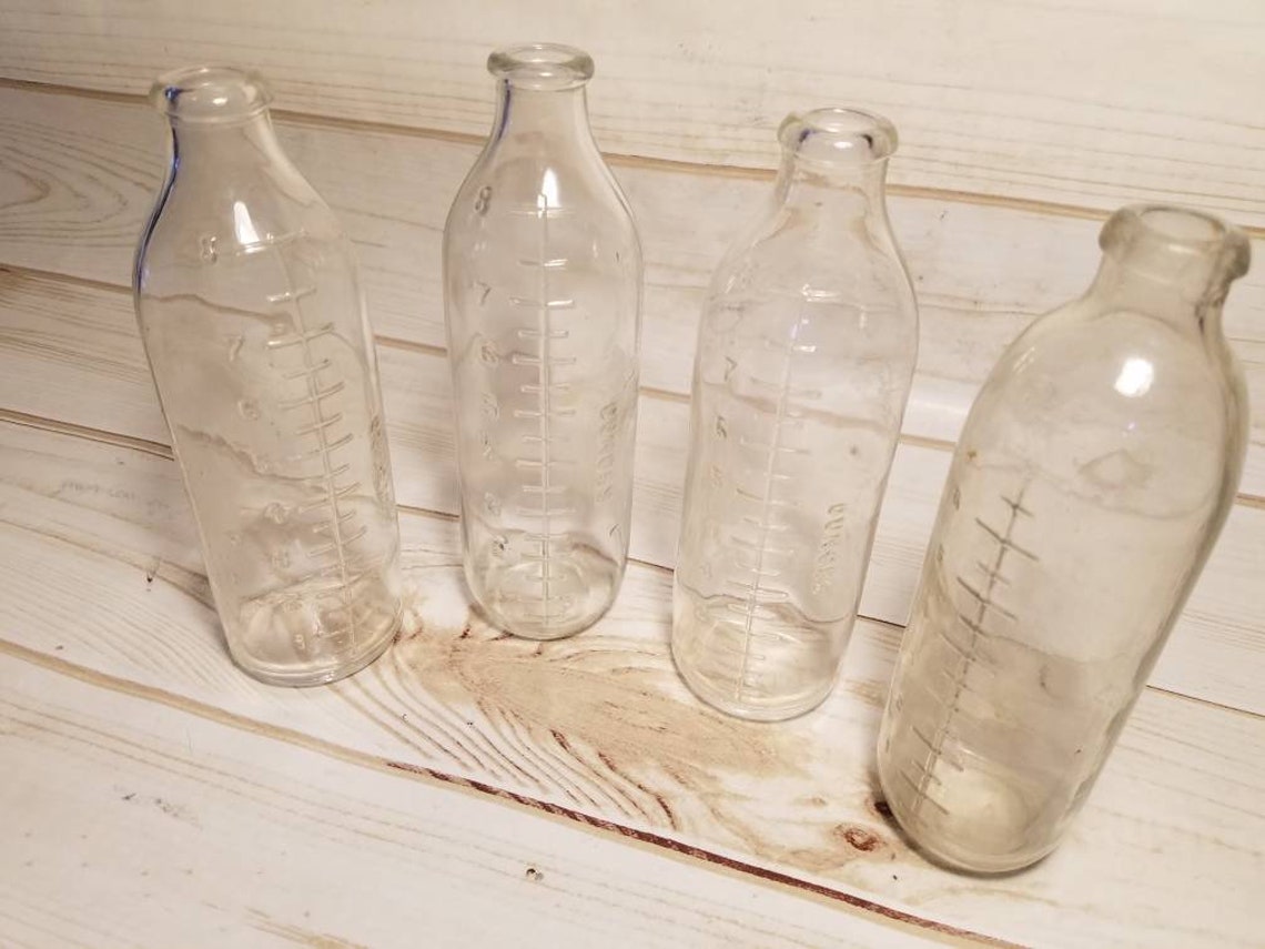 Vintage Baby Bottles, Vintage Nursery Decor, 1900s Bottle Lot, Chic ...