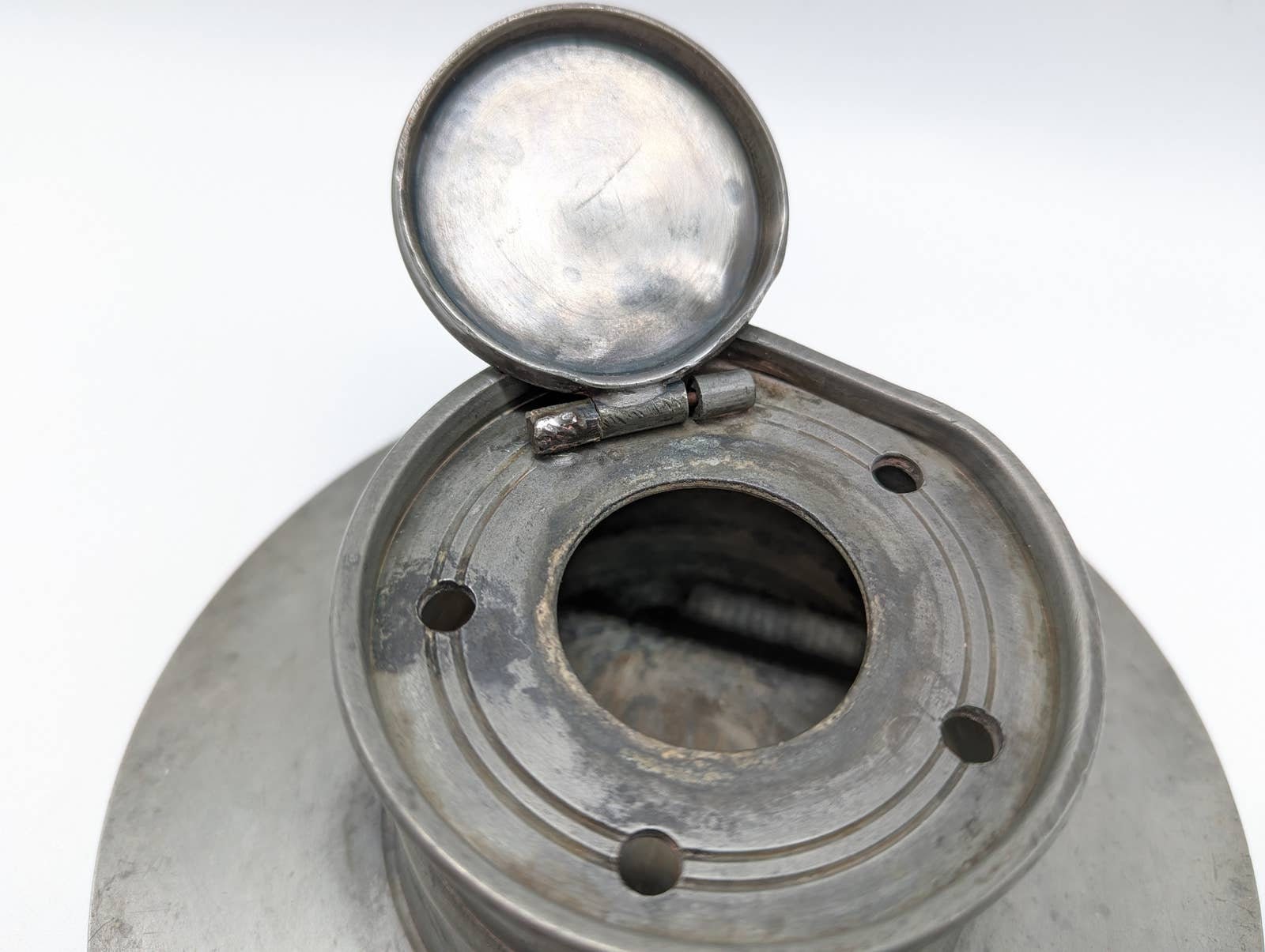 Antique English Pewter Capstan Inkwell With Quill Holes - Etsy