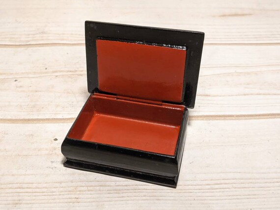Hand Painted Russian Black Lacquer Box with Lid Mosco… - Gem