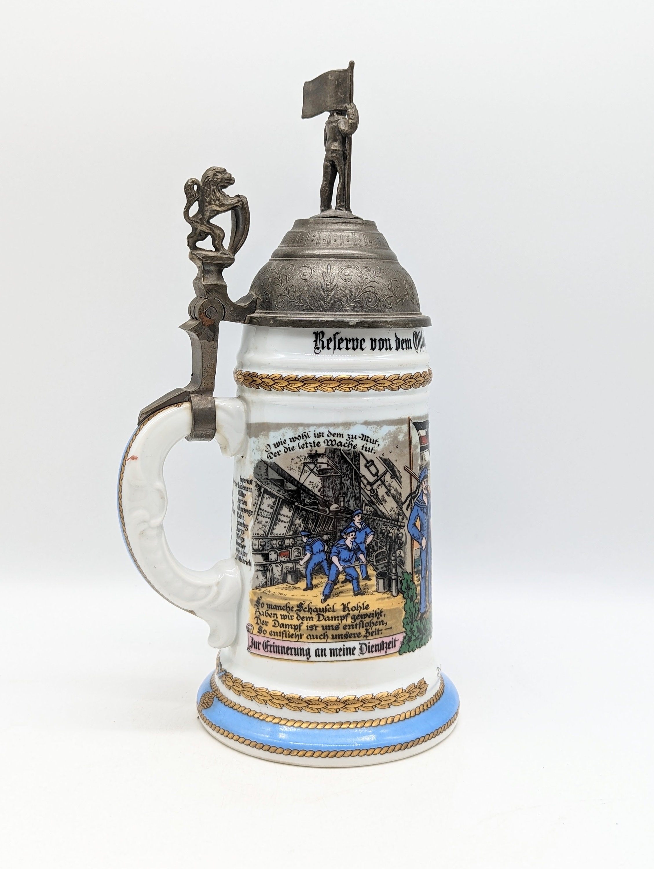 Vintage West German Reproduction Regimental Beer Stein Naval - Etsy