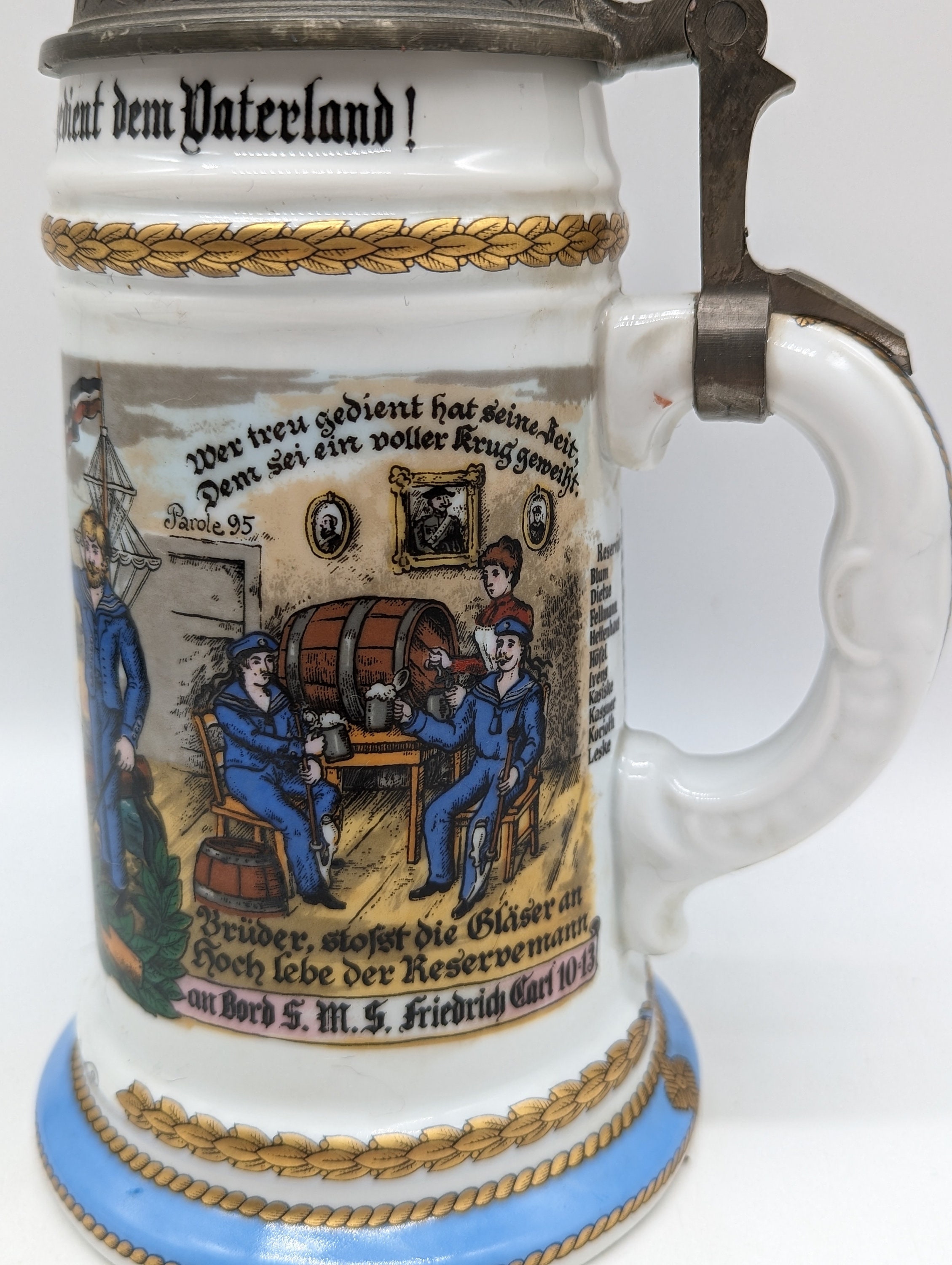 Vintage West German Reproduction Regimental Beer Stein Naval - Etsy