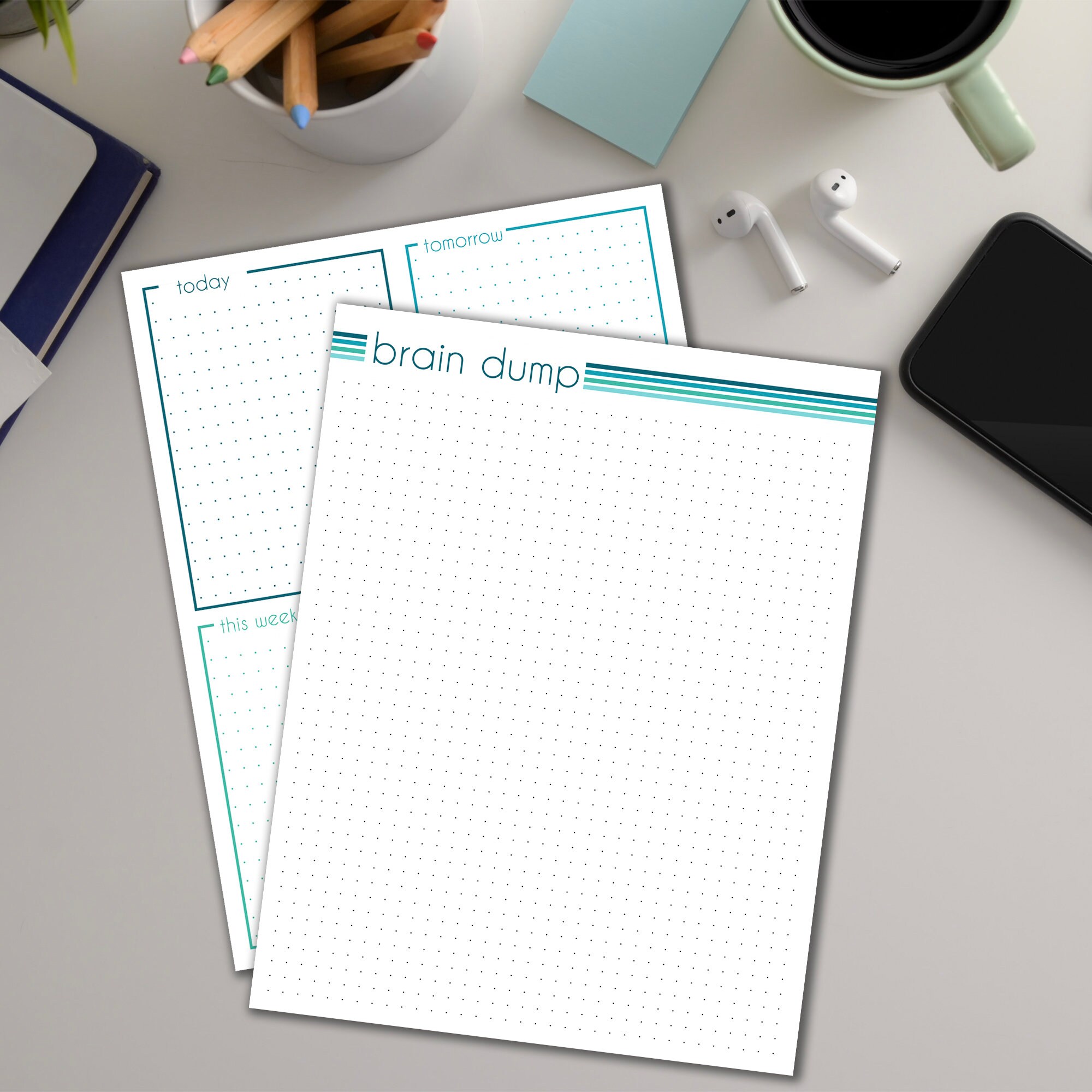 Brain Dump Digital Download Brain Dump Printable Digital Brain Dump ...