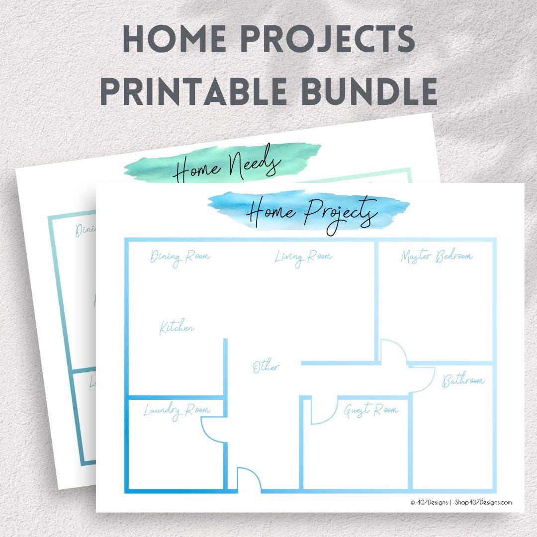 Printable Home Projects Bundle | Home to Do List | Digital Download ...