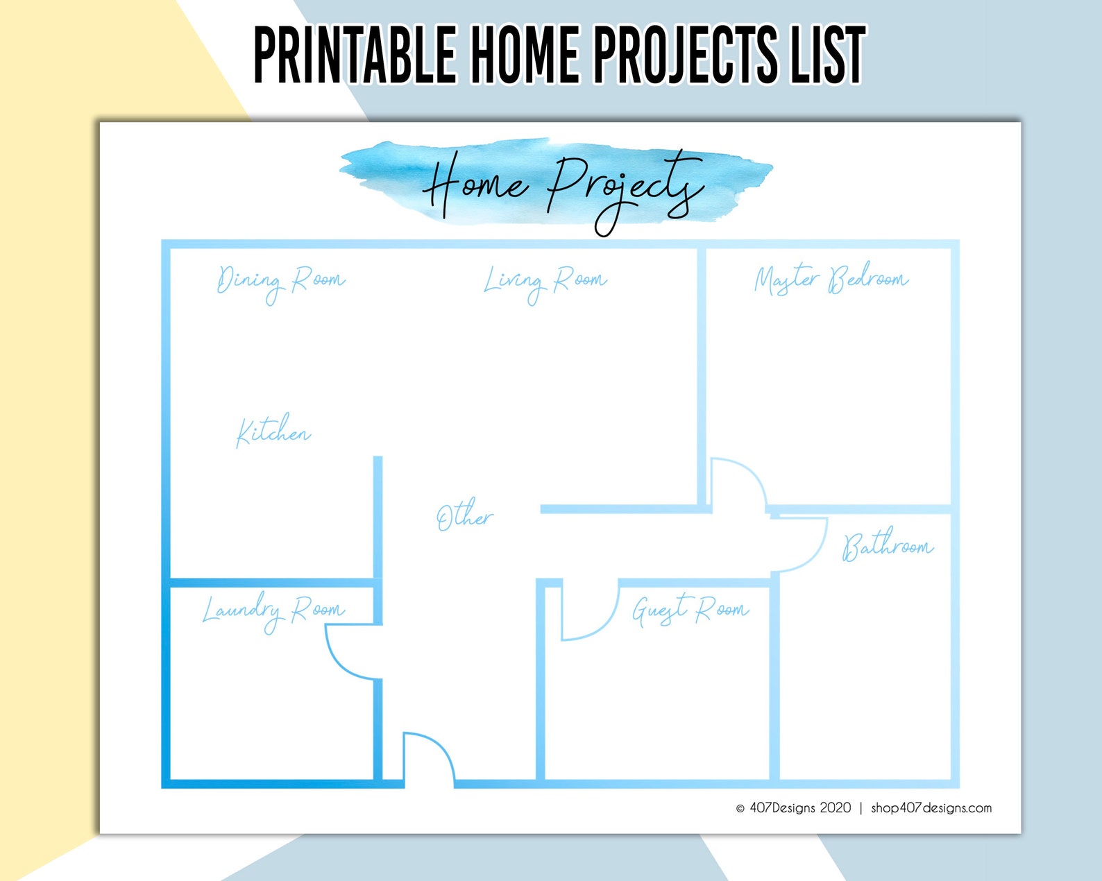 Printable Home Projects List Home to Do List Digital Download Honey Do ...