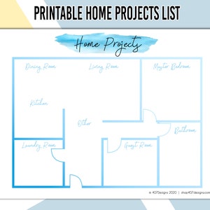 Printable Home Projects List Home to Do List Digital Download Honey Do ...