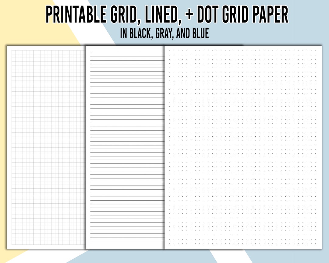 Printable Grid Lined Paper Digital Download Filler Paper PDF Download ...