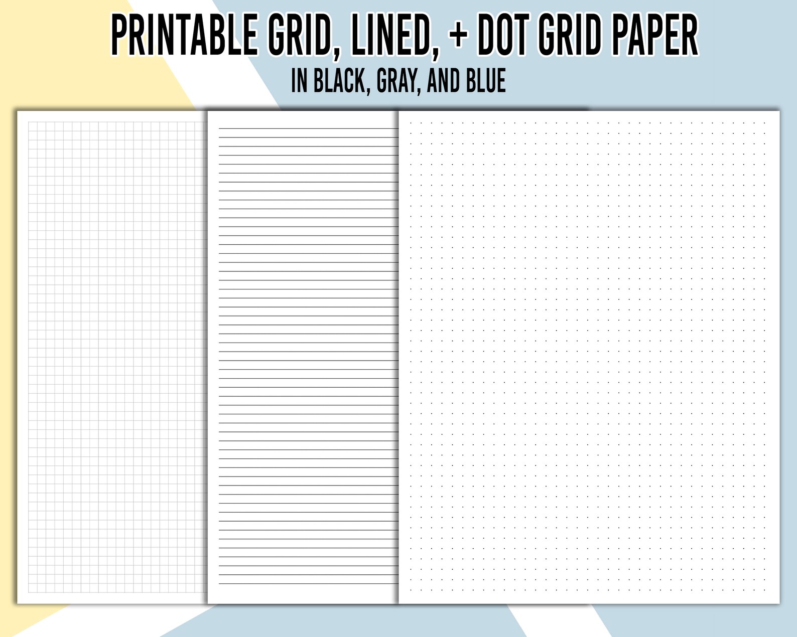 Printable Grid Lined Paper Digital Download Filler Paper PDF Download ...