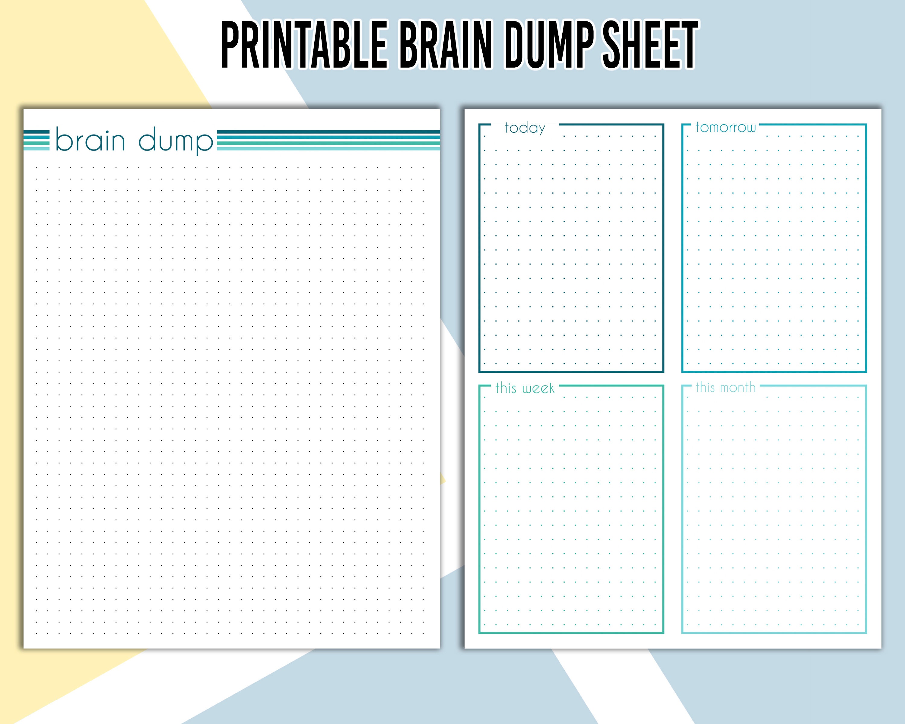 Brain Dump Digital Download Brain Dump Printable Digital Brain Dump ...
