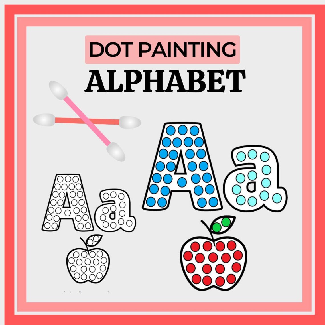 Fine Motor Skills Q-tip Dot Painting | Alphabet Printable Activity - Etsy