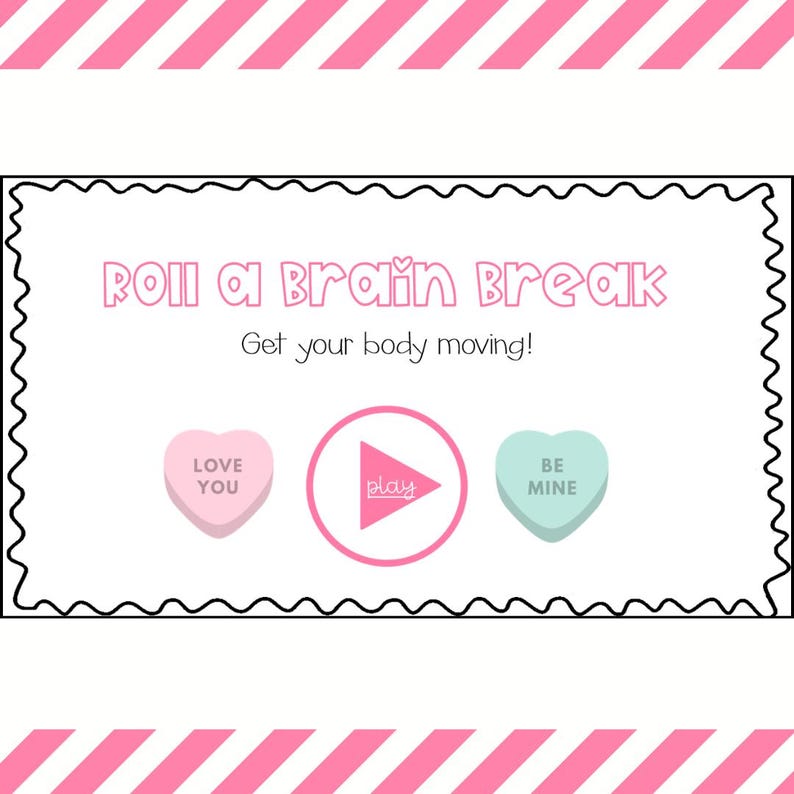 Roll A Brain Break | Valentine's Day Digital Gross Motor Game - Etsy