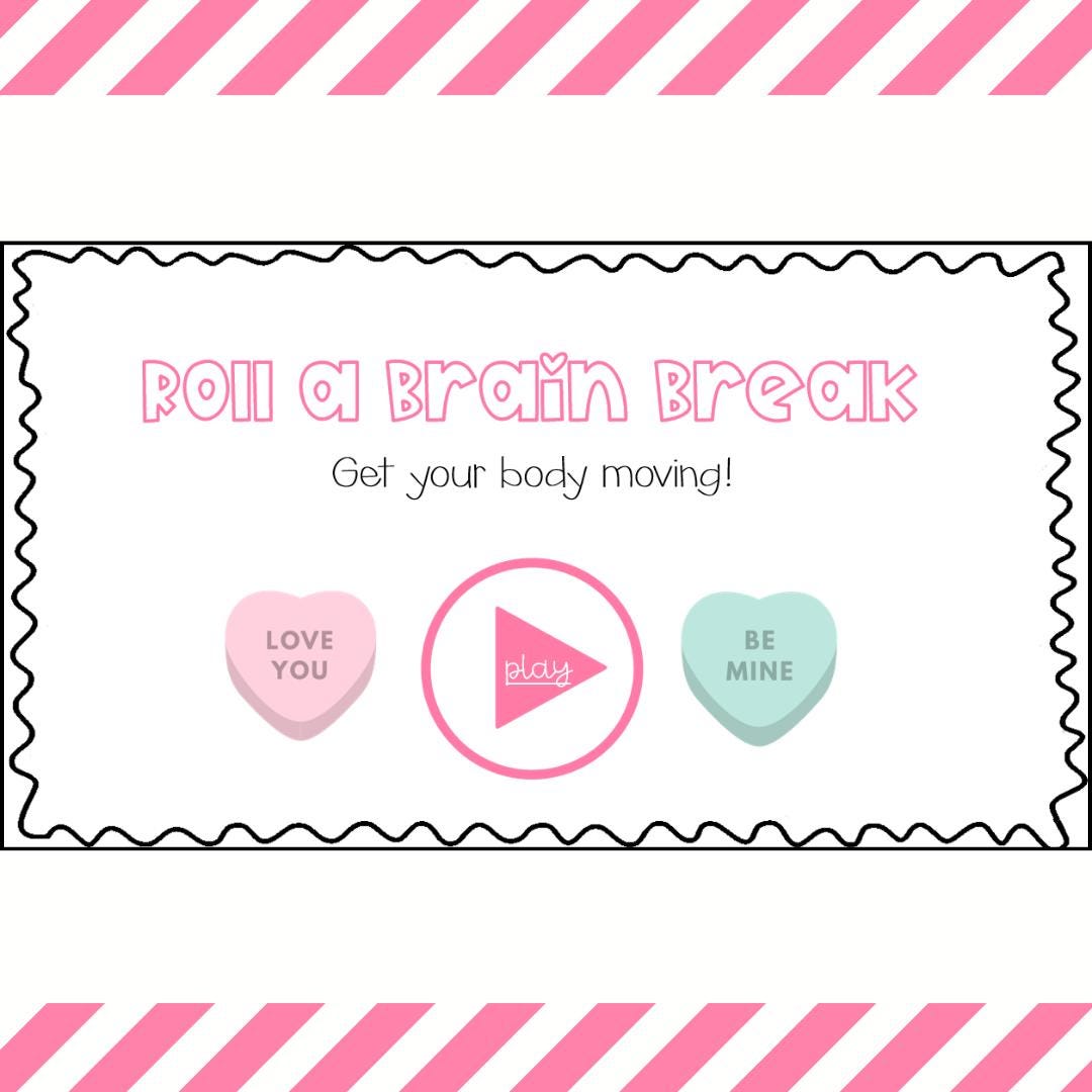 Roll A Brain Break | Valentine's Day Digital Gross Motor Game - Etsy