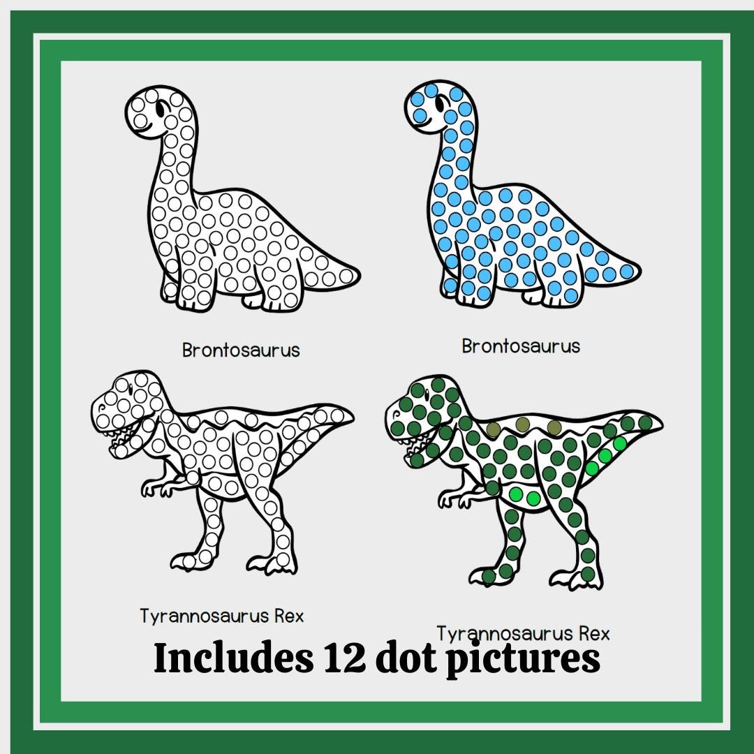 Fine Motor Skills Q-tip Dot Painting | Dinosaur Printable Activity - Etsy