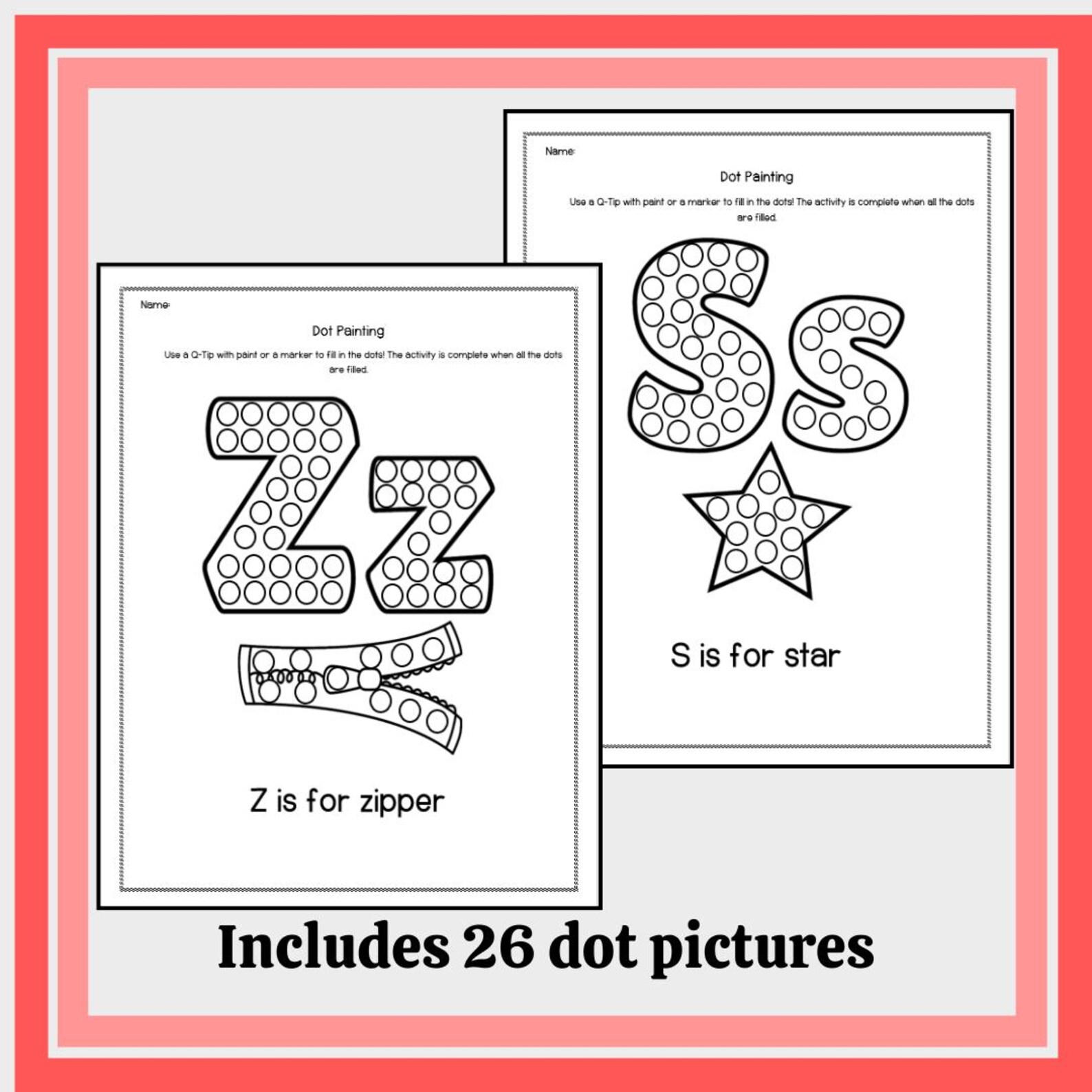 Fine Motor Skills Q-tip Dot Painting Alphabet Printable Activity - Etsy