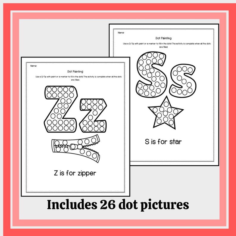 Fine Motor Skills Q-tip Dot Painting | Alphabet Printable Activity - Etsy