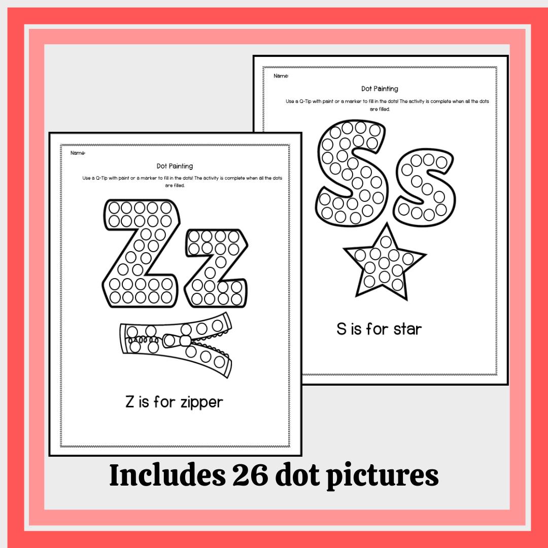 Fine Motor Skills Q-tip Dot Painting | Alphabet Printable Activity - Etsy