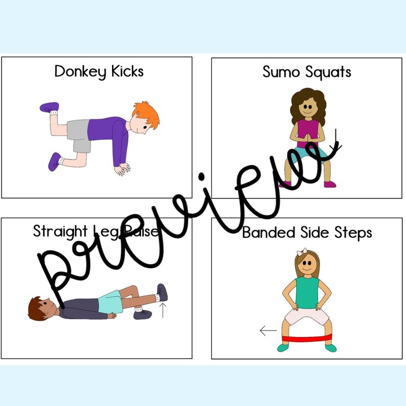 Lower Extremity Exercise Cards | PT + OT Printable With Descriptions - Etsy