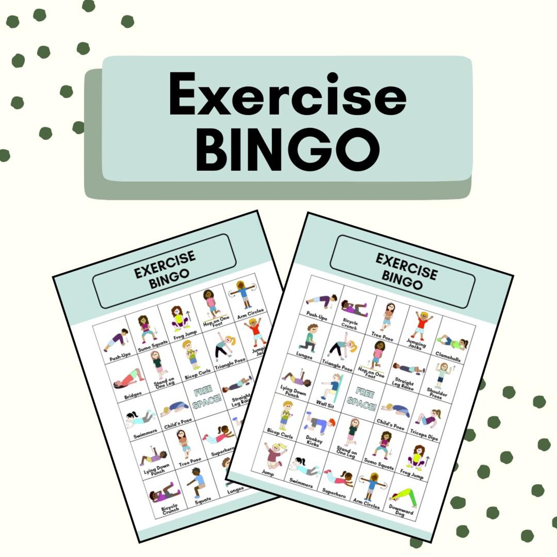 Exercise & Core Strength Bingo Bundle | PT, OT, Phys Ed Printable - Etsy