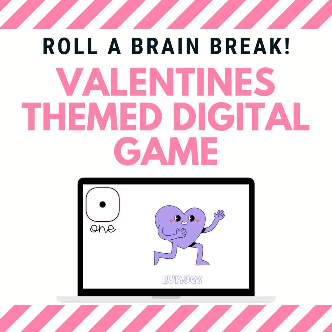 Roll A Brain Break | Valentine's Day Digital Gross Motor Game - Etsy