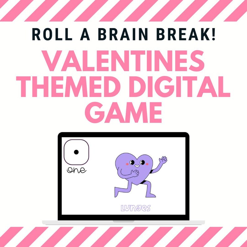 Roll A Brain Break | Valentine's Day Digital Gross Motor Game - Etsy