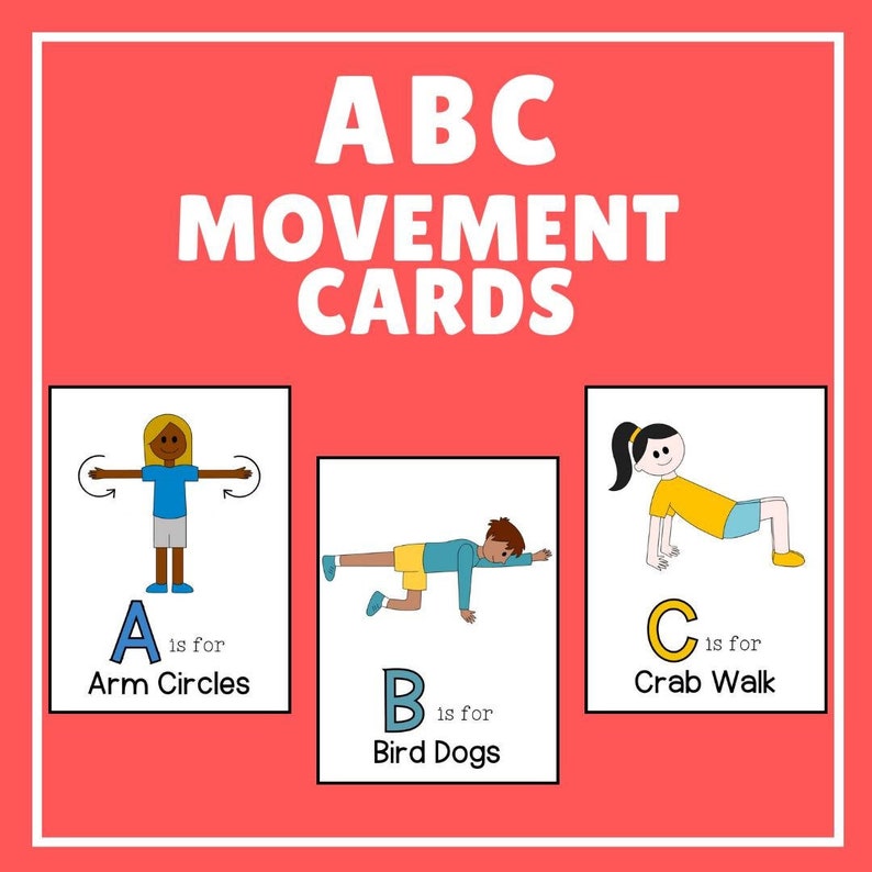 Alphabet ABC Gross Motor Cards | Movement & Learning Game - Etsy