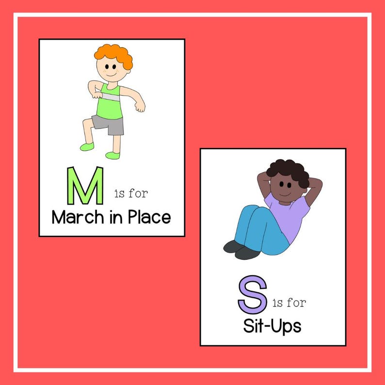 Alphabet ABC Gross Motor Cards | Movement & Learning Game - Etsy