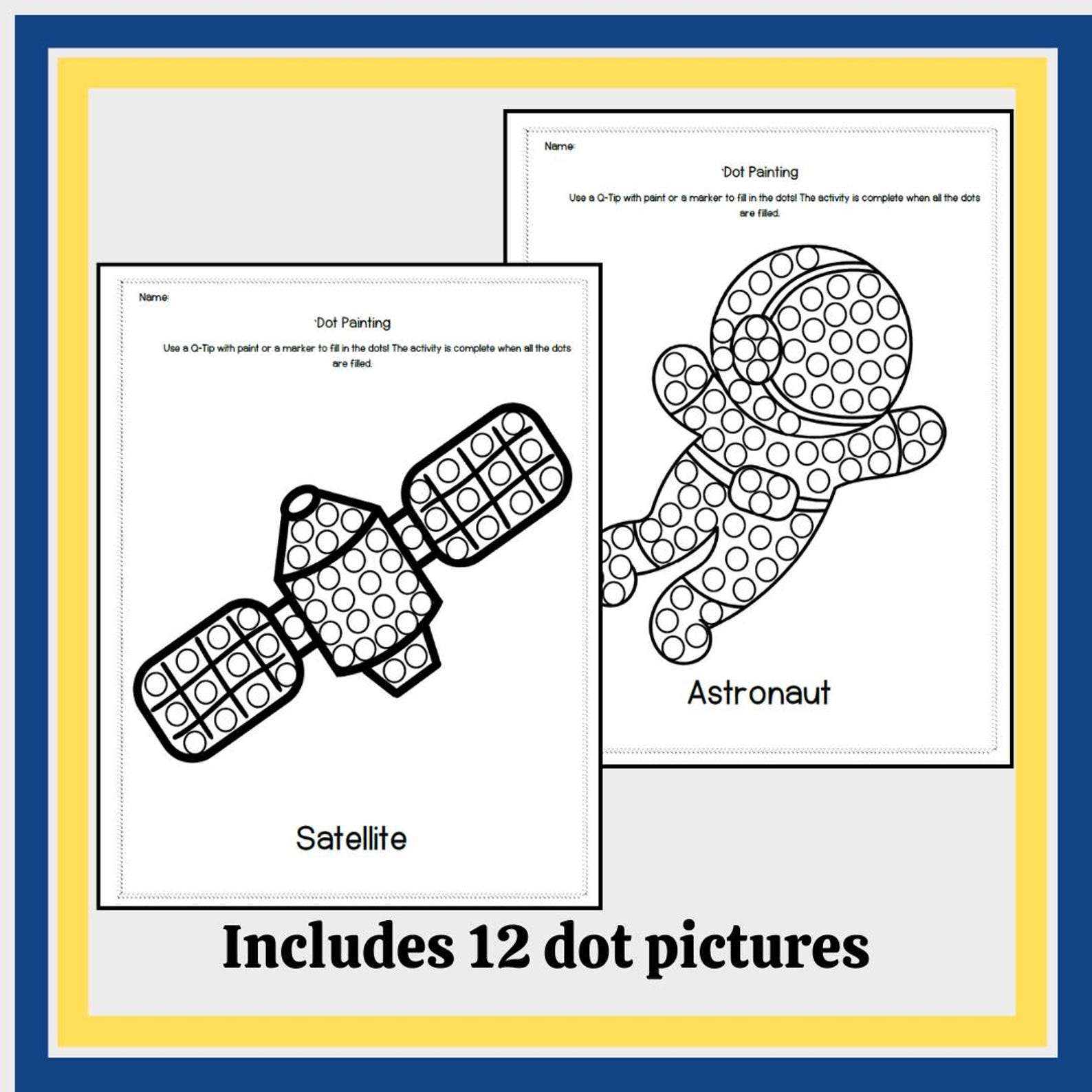 Fine Motor Skills Q-tip Dot Painting | Space Printable Activity - Etsy