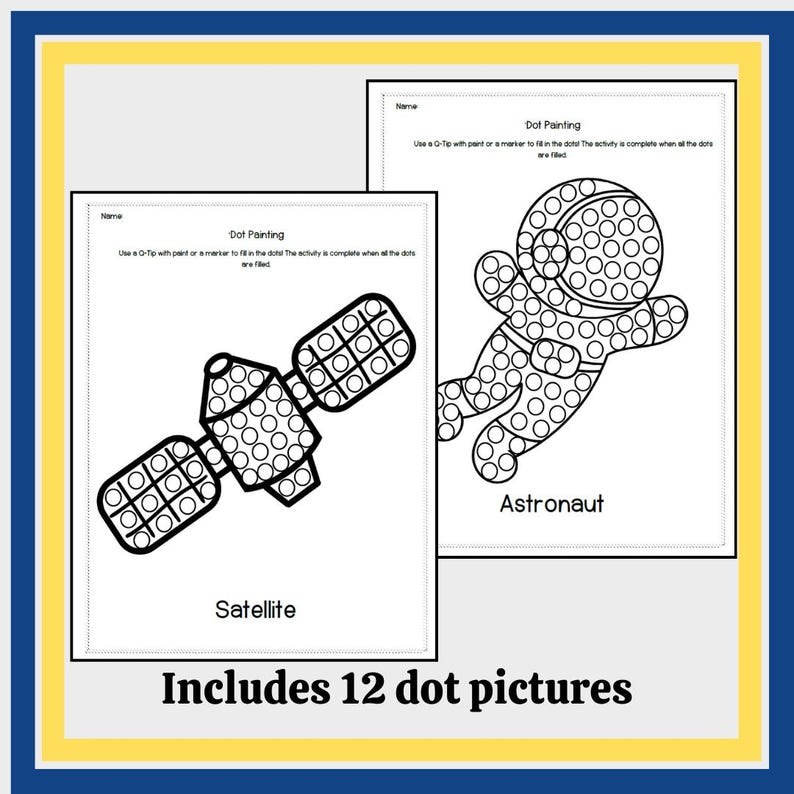 Fine Motor Skills Q-tip Dot Painting | Space Printable Activity - Etsy