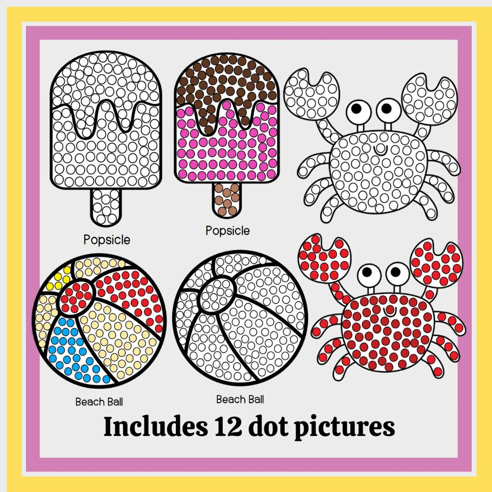 Fine Motor Dot Q-tip Painting | Summer Themed - Etsy