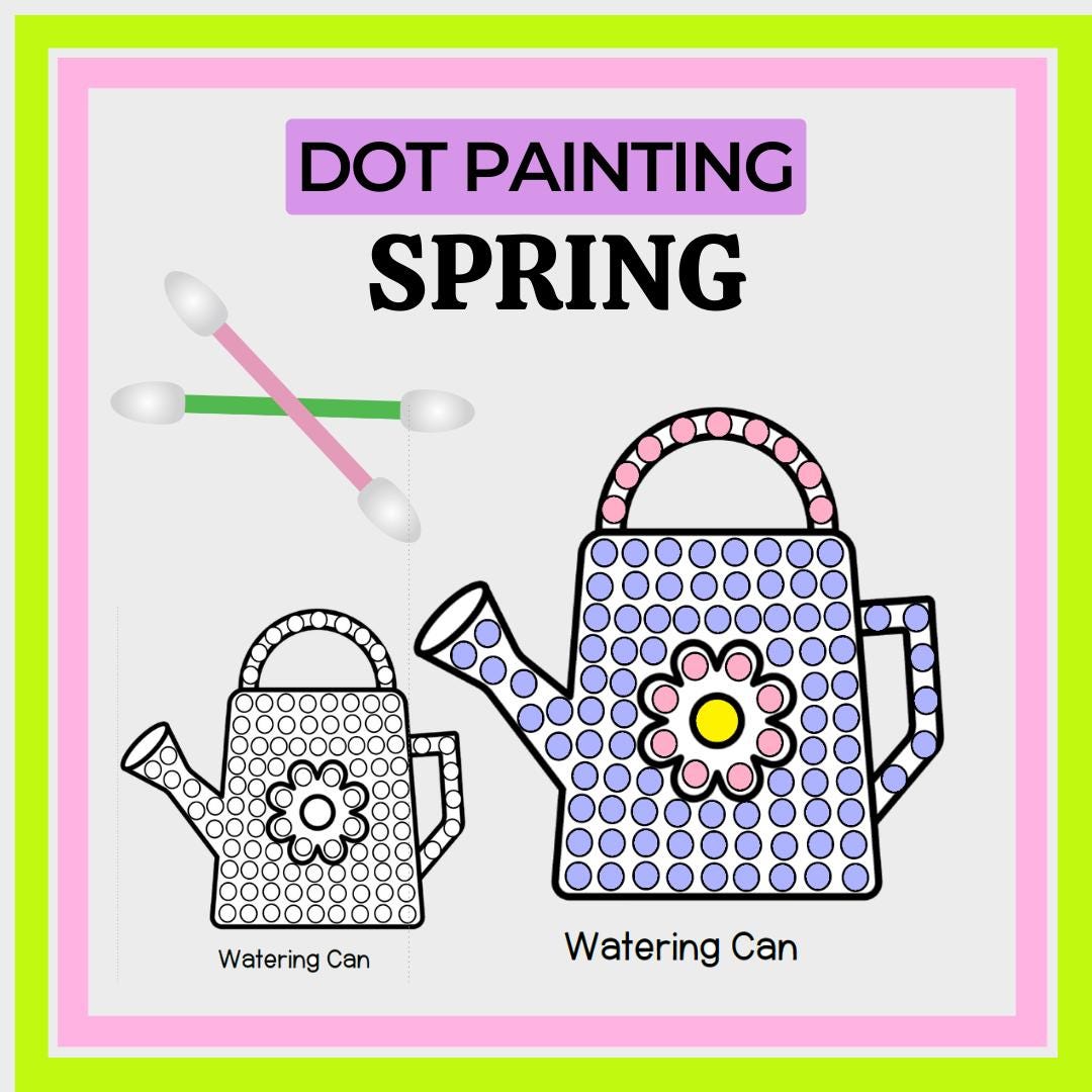 Fine Motor Dot Q-tip Painting | Spring Theme - Etsy