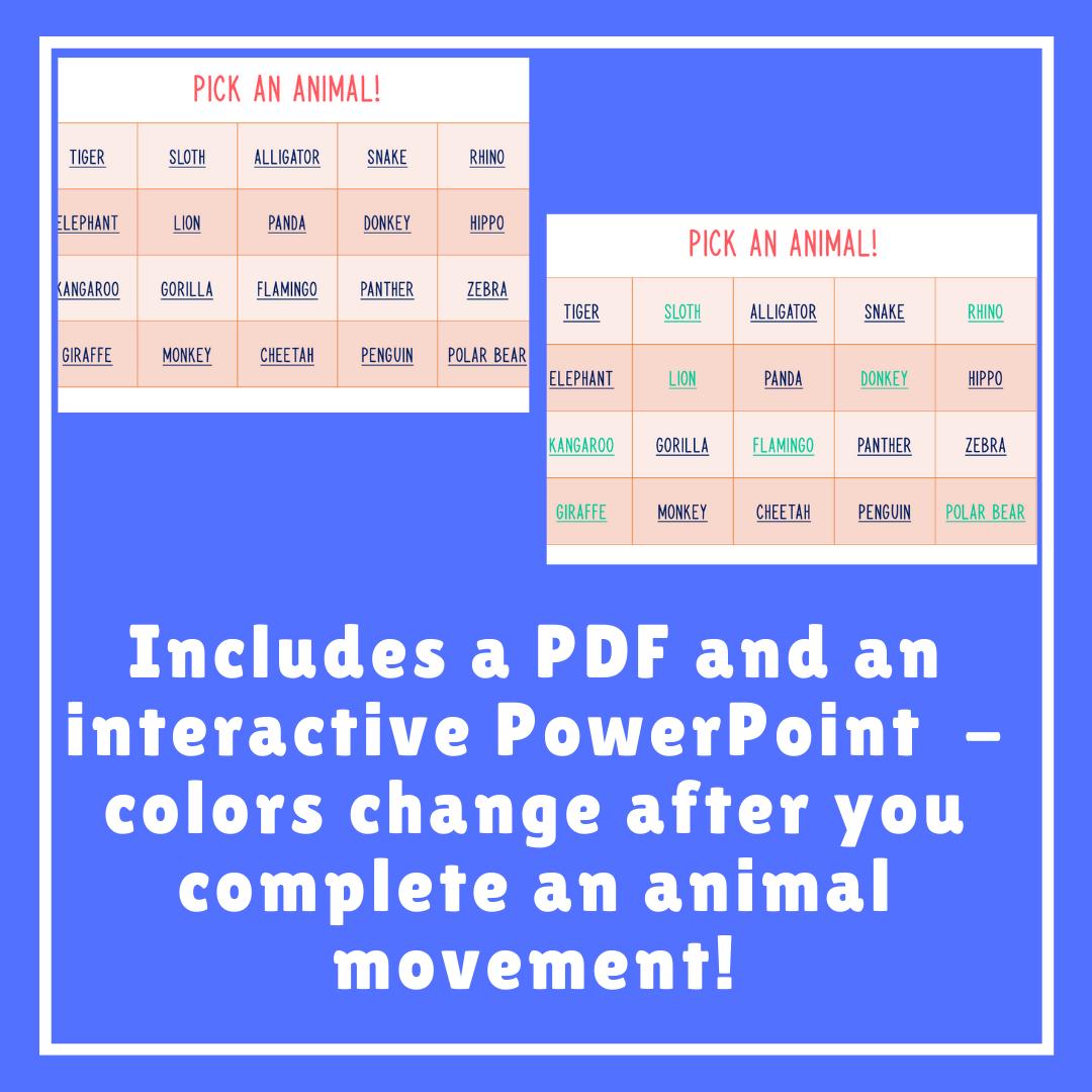 Zoo Animal Gross Motor Game Digital Version - Etsy