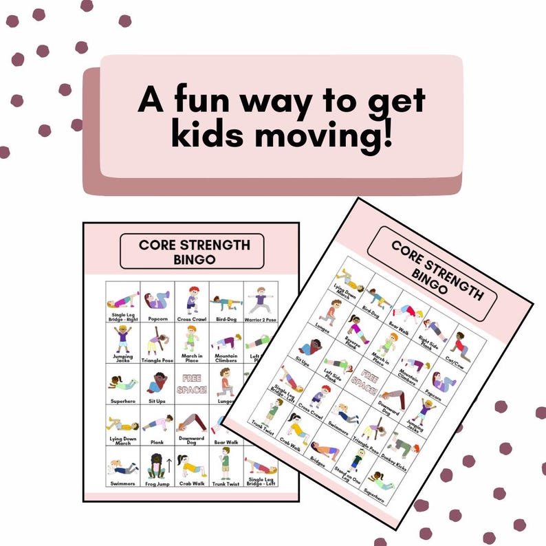 Exercise & Core Strength Bingo Bundle | PT, OT, Phys Ed Printable - Etsy