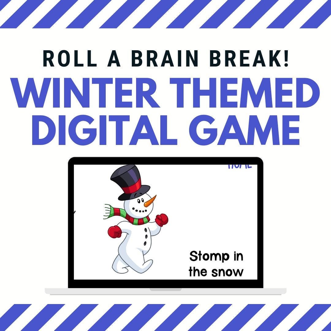 Roll A Brain Break | Winter Digital Gross Motor Game - Etsy